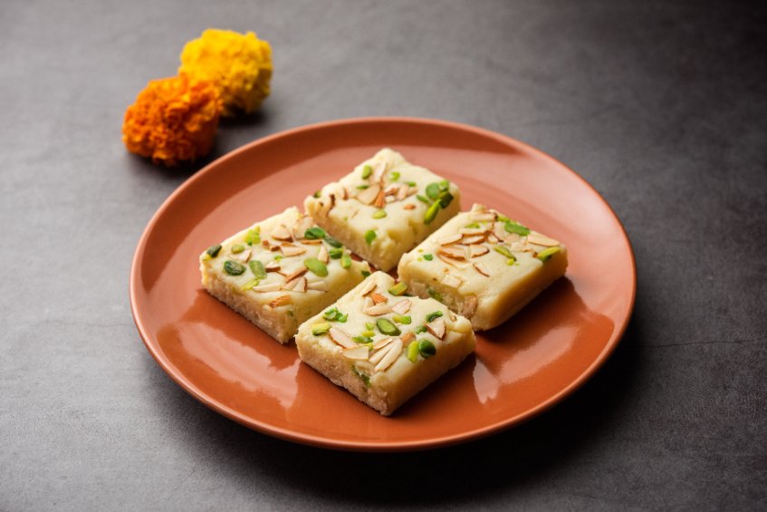 How to Prepare White Milk Burfi - FoodWrite